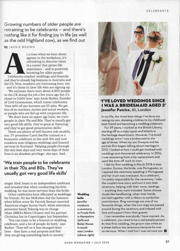 Brighton-based Civil Celebrant Mark Inscoe featured in July 2025 ...